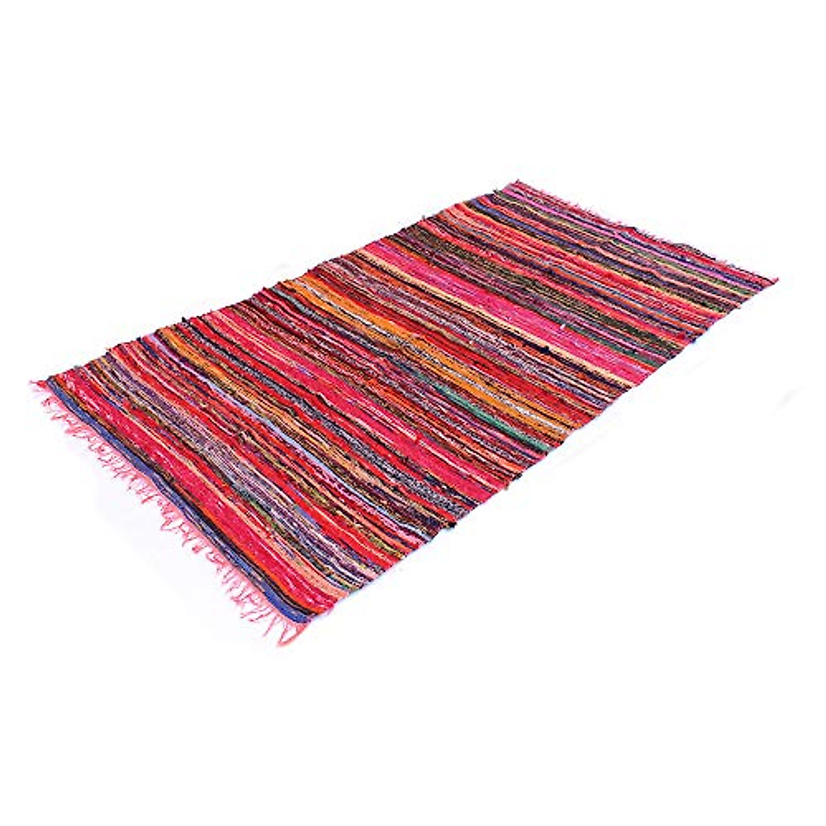 Handmade Braided Chindi Rug, Rag Rug, Area Rug, Carpet Rug, Runner Rug 3x5 Foot, 4x6 Foot, 5x7 Foot, Multi Color Rug (3x5 Foot)