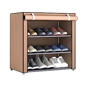 Shoe Rack Shoe Shelf Stackable Shoe Rack Multifunction 3 Tier Shoe Cabinet Fabric Shoe Rack Organiser Shoes Boots Storage Rack Shelf with Cover Shoe Storage Organiser Racks Shoe Bench Stackable Shoes