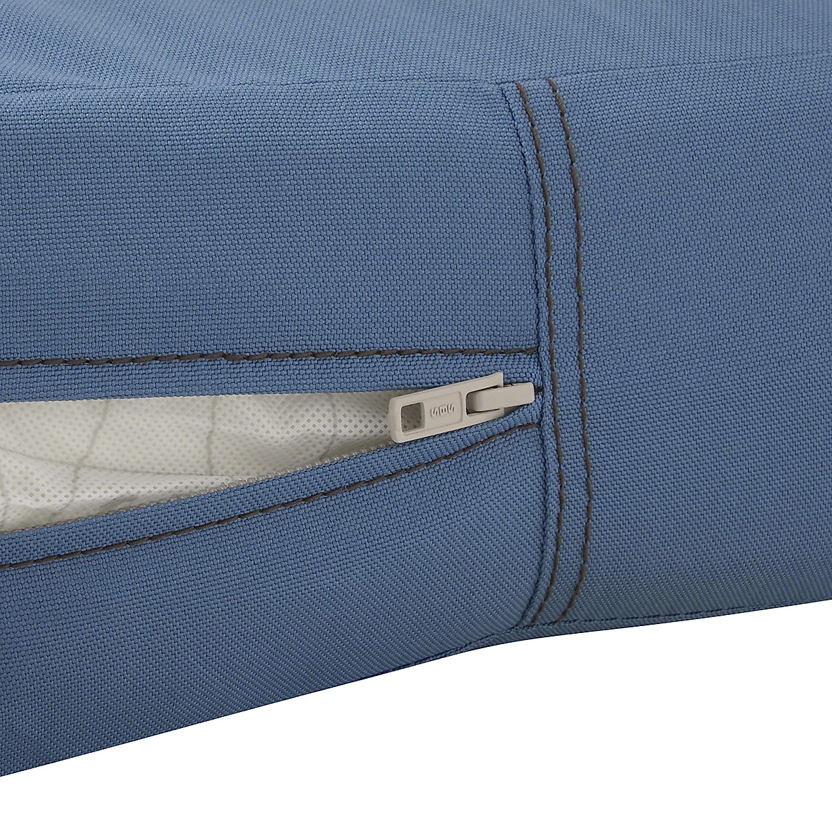 Classic Accessories Ravenna Water-Resistant Patio Lounge Chair/Loveseat Cushion Cover, 25 x 25 x 5 Inch, Empire Blue, Patio Furniture Cushion Covers