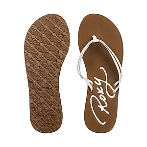 Roxy womens Cabo flip flop sandals, White, 8 US