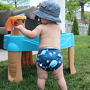 ALVABABY Swim Diapers 2pcs Reusable Adjustable & Washalbe for Boys & Girls 0-2 Years Baby Boy DYK13-14