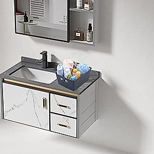 Neadas Plastic Woven Storage Basket, Plastic Weave Storage Bin, 4 Packs