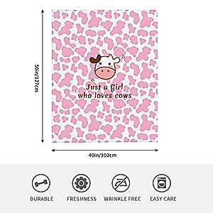 Cow Print Blanket Pink Super Soft Lightweight Throw Blanket for Couch Sofa Bed Decoration 40" x 50"
