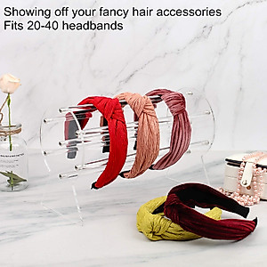AOFLLU Acrylic Headband Holder, Clear Hairband Organizer, Headband Display Stand, Storage Rack for Jewelry Hair Clasp Bangles, Teen Girl Women Gifts