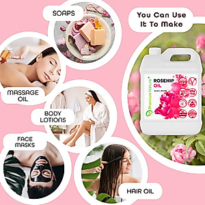 Rosehip Oil for Skin Face Body Hair Nails 16oz Cold Pressed Unrefined Rose Hip Seed Oil Moisturizing Facial Oil Bulk Aceite Rosa Mosqueta Puro 100 Organico Rose Oil For Face Oil For Dry Skin