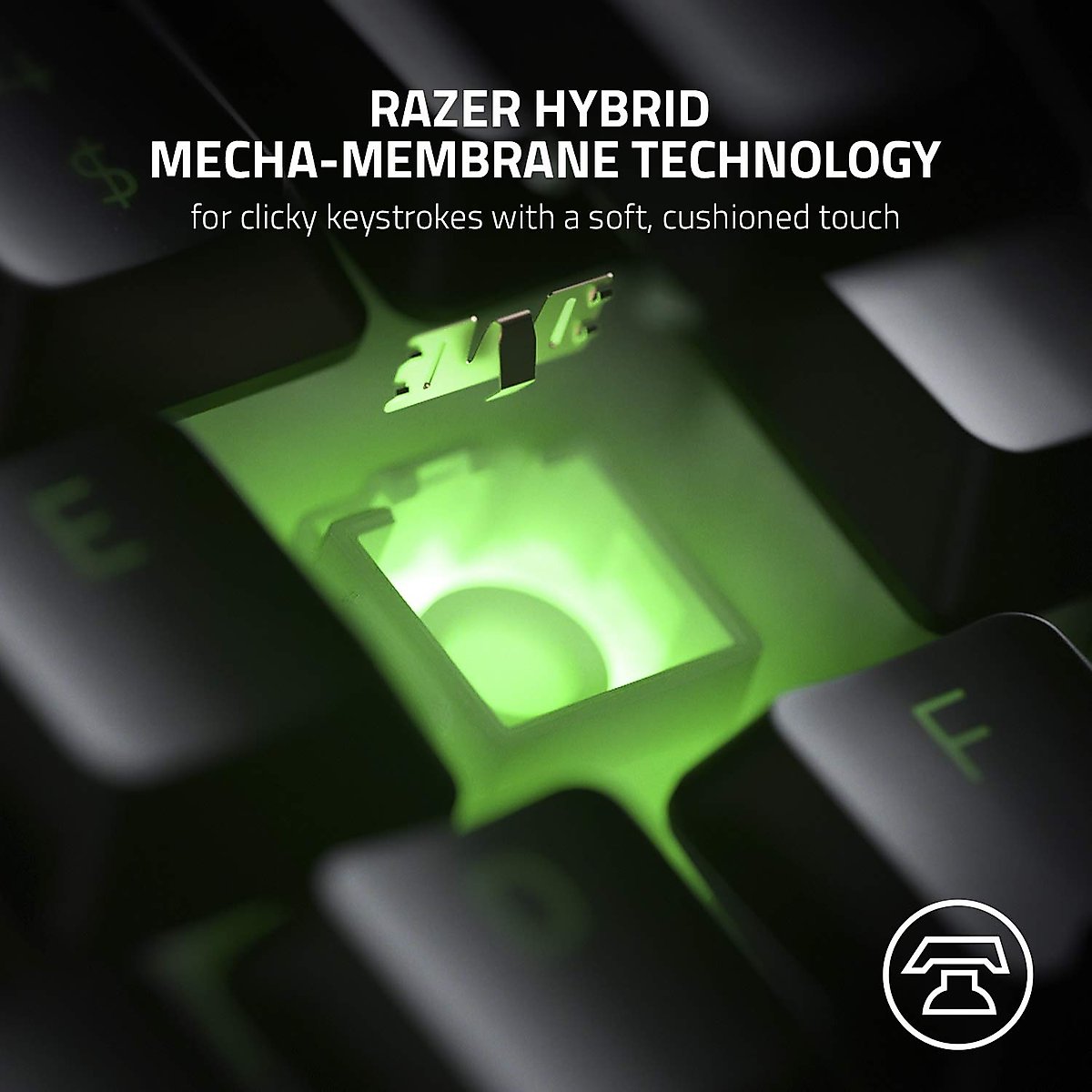Razer Ornata V2 Gaming Keyboard: Hybrid Mechanical Key Switches - Customizable Chroma RGB Lighting - Individually Backlit Keys - Detachable Plush Wrist Rest - Programmable Macros (Renewed)