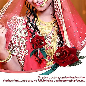 Didiseaon Christmas Decor Christmas Wrist Corsage Wristlet, Christmas Theme Bride Bridegroom Boutonniere Pine Cone Corsage for Wedding Boutonniere Decor Fresh Flowers