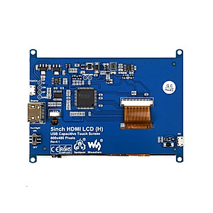waveshare 5 inch Capacitive Touch Screen TFT LCD Display Toughened Glass Panel 800x480 5inch HDMI H V4 LCD for Raspberry Pi 4B/3B+/3B/Zero/Zero W WH,PC,Support VariousSystems