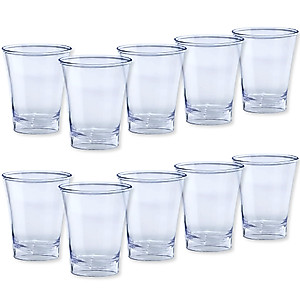 Kingzak Clear Plastic Highball Glasses - 10oz | 10 Disposable Wine Glasses & Cocktail Glasses, Great to use as Tossware Wine Glasses, Disposable Cups, Party & Kitchen Essentials