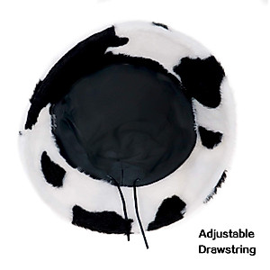XYIYI Cow Print Furry Bucket Hat Fluffy Winter Warm Fisherman Cap Gifts for Women Teen Girls