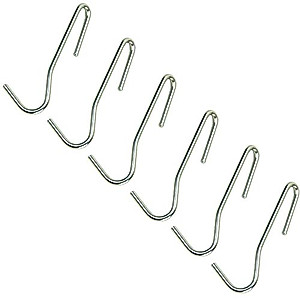 HUJI S Shaped Stainless Steel Heavy Duty Hanging Hooks for Kitchenware Pots Pans Utensils (Set of 6 Hooks)