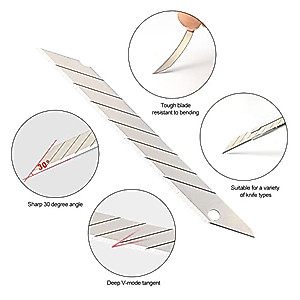 FOSHIO 50 Pack 30 Degree Snap Off Blades 9MM, Universal Utility Knives Hobby Knife Blades Vinyl Wraps Cutter Knife Replacement Blades