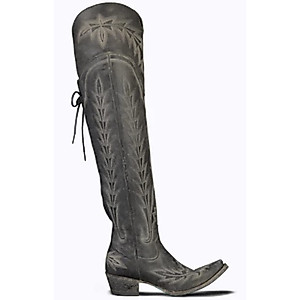 Lane Women's Lexington Leather Tall Western Boot Snip Toe Jet Black 9 M US