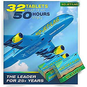 Miers Laboratories No Jet Lag Homeopathic Jet Lag Remedy (1 Pack, 32 Chewable Tablets), Travel Must Have, Flight Essential for Jet Lag Relief, Plant-Based.