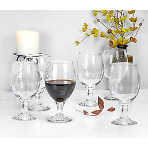 Red Co. Belluno Classic Clear Glasses for Water, Juice, Liquor - Wine Goblets - Set of 6 (13.5 Ounces)