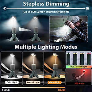 Yoobao Camping Lantern Rechargeable 14000mAh Battery Operated, Outdoor Telescopic Camping Tent Lights, 5 Light Modes, Magnetic Base, LED Flashlight Camping Essentials for Camping, Hiking, Emergency