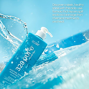 320Pure Moisture Rich Shampoo for Fine Hair 16oz, Repairing, Lightweight & Volumizing Formula, Best Cleaner for Dry, Thin, or Fine Hair, Pure & Natural, Hydrating Shampoo for Women