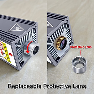 LASER TREE Laser Engraver Module, 80W Laser Engraving Cutting Module for Wood and Metal, 10W Output Power, FAC Ultra Accurate Laser Module with Air Assistance, 45mm Fixed-Focus Laser Cutter Module 12V