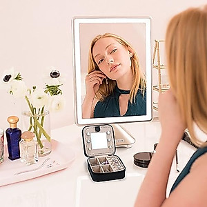 Parima Travel Jewelry Case for Women Girls, M Initial Travel Jewelry Case | Small Jewelry Travel Case | Personalized Travel Mini Jewelry Case | Gifts for Women Friends Mom Grandma - Letter M, Black