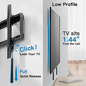 Tilt TV Wall Mount Bracket Low Profile for Most 37-75 Inch LED LCD OLED Plasma Flat Curved Screen TVs, Large Tilting Mount Fits 16-24 Inch Wood Studs Max VESA 600x400mm Holds up to 132lbs by Pipishell
