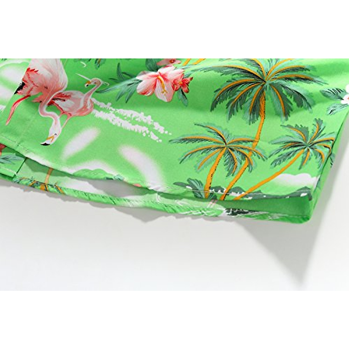 SSLR Mens Hawaiian Shirt Flamingos Casual Short Sleeve Button Down Shirts Aloha Shirt (X-Large, Light Green)