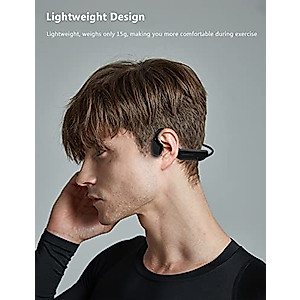 MOSAJIE Open Ear Headphones, Air Conduction Headphones Lightweight Bluetooth Wireless Sports Headset, with Built-in Mic, Up to 8 Hours Playtime, Waterproof Headset for Running Workouts Cycling