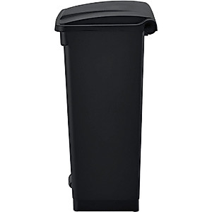 Global Industrial Plastic Rectangular Step On Trash Can, 23 Gallon, Black