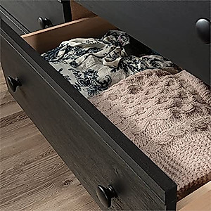 Sauder Dawson Trail 6-Drawer Bedroom Dresser in Raven Oak, Raven Oak Finish