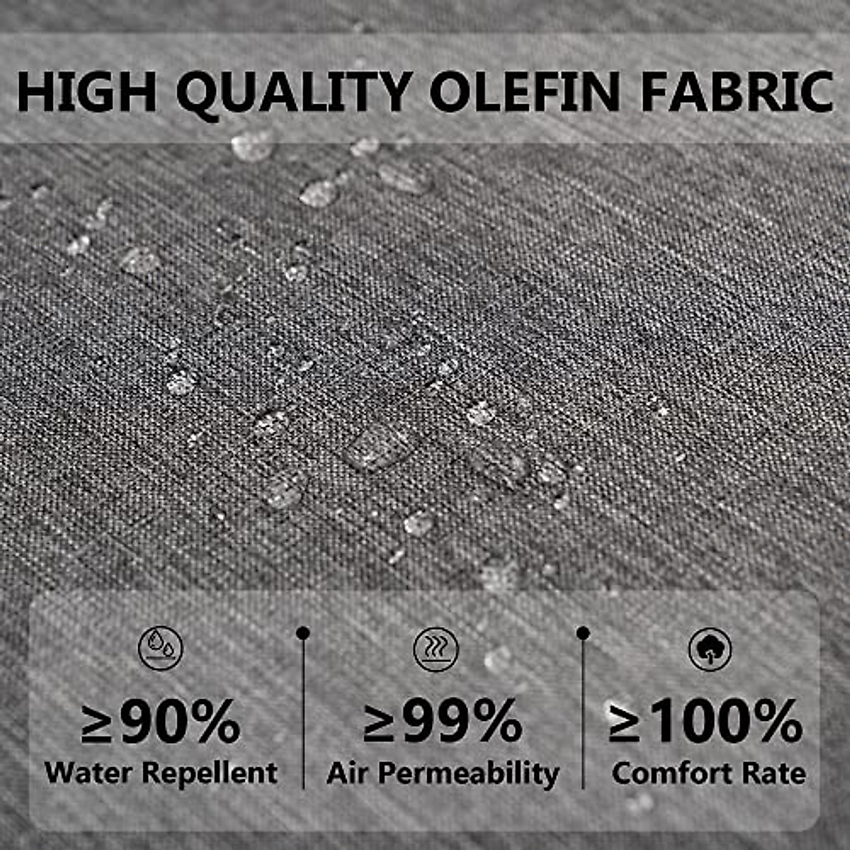 Sundale Outdoor Waterproof Olefin Bench Cushion, Outdoor/Indoor Durable Thicken Pad with Adjustable Straps, Patio Garden Sofa Settee Couch Loveseat Cushion (Dark Gray, 59" W x 18" D x 4" T)