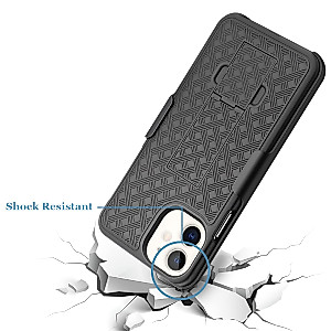 Fingic iPhone 11 Case, iPhone XI Case, iPhone 11 Belt Clip Holster Case Slim Combo Shell with Kickstand Swivel Belt Clip Holster Rugged Protective Cover for Apple iPhone 11 6.1 inch 2019 - Black