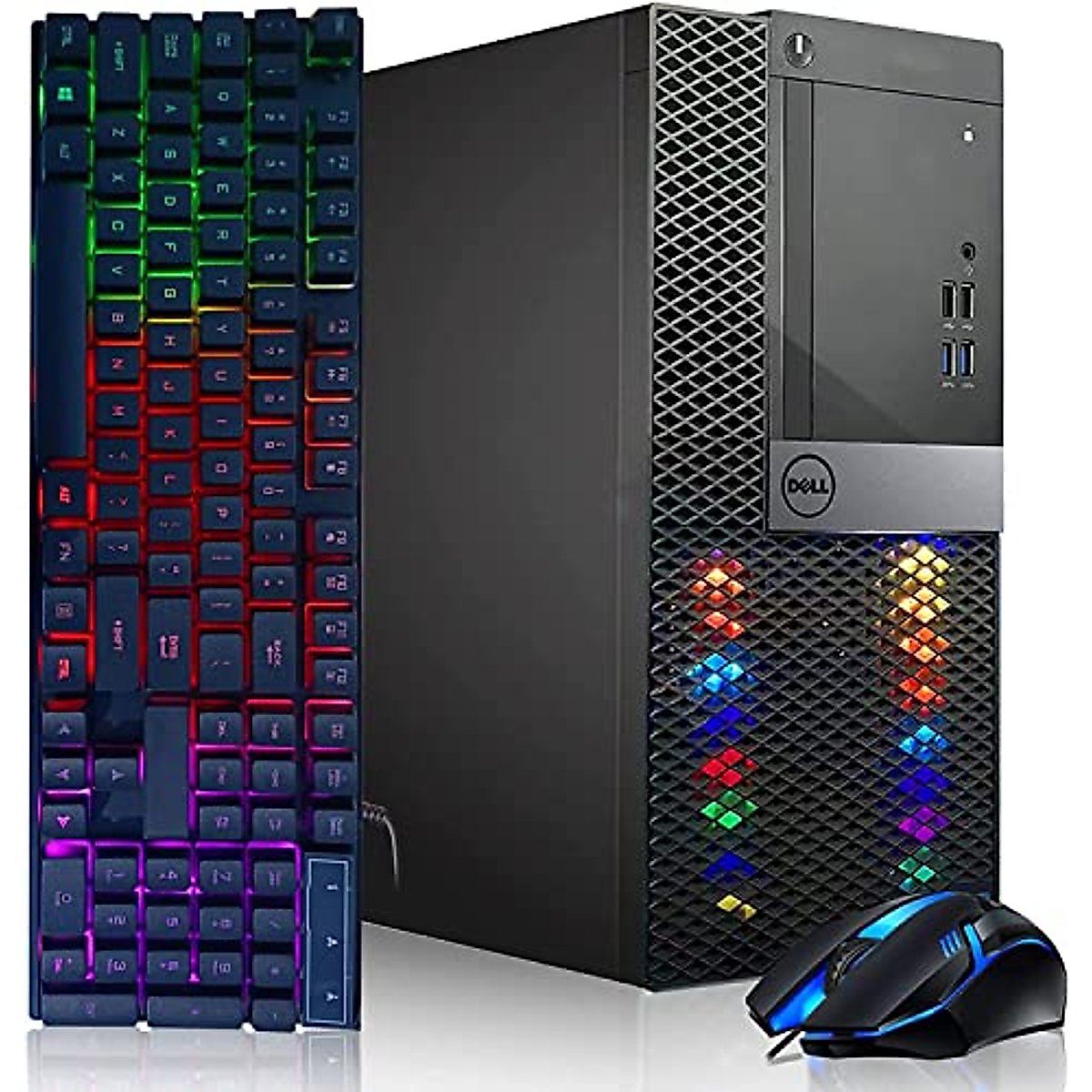 Dell Gaming PC Desktop Computer - Intel Quad I5 up to 3.6GHz, GeForce GTX 1660 Ti 6G, 32GB DDR4 Memory, 128G SSD + 3TB, RGB Keyboard & Mouse, WiFi & Bluetooth 5.0, Win 10 Pro (Renewed)