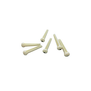 Metallor Acoustic Guitar Bridge Pins String Peg Guitar Parts Replacement Pack of 6 Pieces White with Black Dot.
