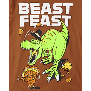 The Children's Place Boys All Holidays Long Sleeve Graphic T-Shirts Thanksgiving Beast Feast Large