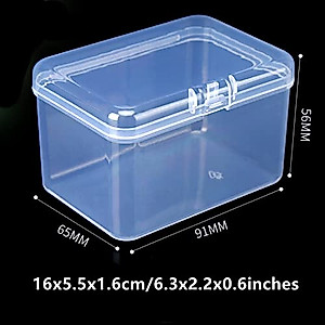 Transparent Plastic Organizer Storage Box with Hinged Lids, 3.6x2.6x2.2inches Storage Containers for Tool Accessories, Small Items and Other Craft Projects