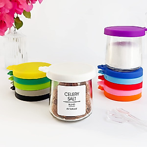 Oui Yogurt Jar Lids Silicone - 12 pack Oui Lids for Yoplait Yogurt Container for la fermiere yogurt jar lids silicone, Sealed against leaks Silicone lids for oui yogurt jars in 12 colors