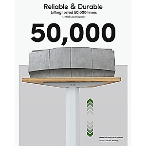 BANTI 44"x24" Standing Desk, Electric Stand up Height Adjustable Home Office Table, Sit Stand Desk, Light Rustic Brown Top