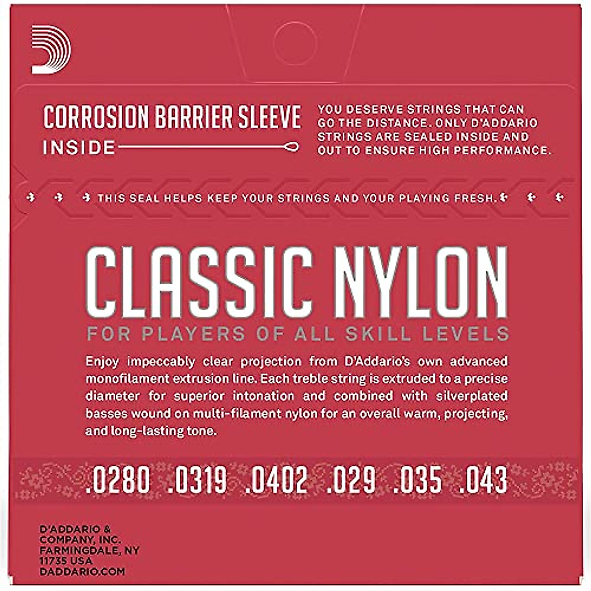 D'Addario EJ27N-3D Classic Nylon Strings Normal Tension 3-Pack