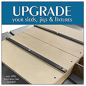 18” Precision Steel Miter Bar Rail Runner with Adjustable Spring Loaded Plungers For DIY Table Saw Crosscut Sleds, Jigs and Fixtures to Slide in 3/4 inch by 3/8 inch Miter Slots