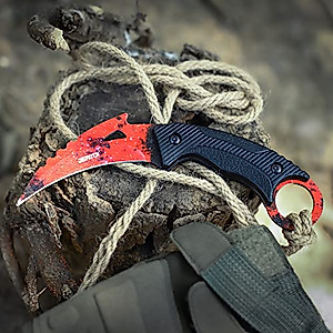 Dispatch Karambit Knife Fixed Blade Tactical Camping Tool, Outdoor Hunting Knife with Sheath and Cord, Suitable for Hiking, Adventure, Survival, Collection