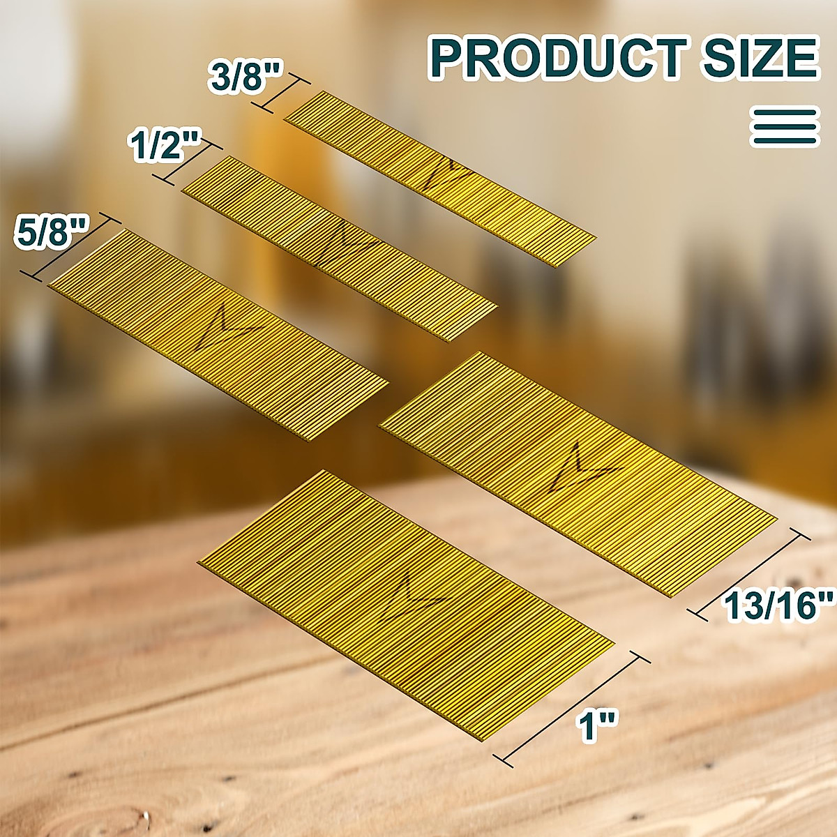 Toicann 23 Gauge Pin Nails (1",13/16",5/8",1/2",3/8") 5000 pcs Headless Pinner Nails for 23 GA Pneumatic or Electric Pinner or Pin Nail Gun, Ideal for Fine Woodworking or Trim Work