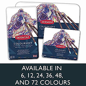 Derwent Colored Pencils, ColourSoft Pencils, Drawing, Art, Metal Tin, 72 Count (0701029)