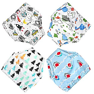 MooMoo Baby Cotton Training Pants 4 Pack Padded Toddler Potty Training Underwear for Boys and Girls-12M-5T