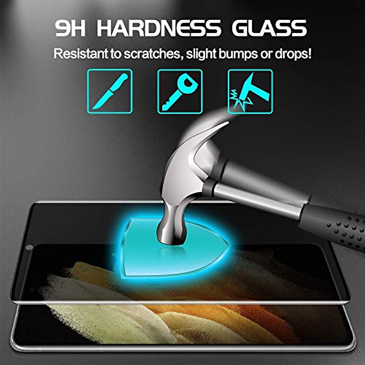 [2 Pack] YWXTW for Galaxy S21 Ultra Privacy Screen Protector, Tempered Glass Anti-Spy 9H Hardness Film for Samsung Galaxy S21 Ultra 6.8”, 3D Curved Edge Easy Install [Don’t Support Fingerprint Unlock]