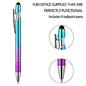 WY WENYUAN Stylus Pen for Touch Screens, Fine Point Smooth Writing Pens, Personalized Flair Colorful Pens Bulk, Black Ink 1.0 mm Journaling Pen, Cute Pens Office Supplies For Women & Men, Note Taking