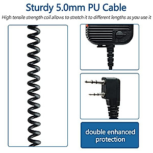 Baofeng Walkie Talkie Handheld Military Grade AR-152 Volume Adjustable Speaker Mic, Shoulder Microphone for BaoFeng AR-152 UV-5R BF-F8HP UV-S9 Plus UV-82HP BF-888S Two Way Radio Popular Accessories
