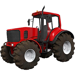 12" Red Farm Tractor #1 Wall Sticker Decal Graphic Art Childrens Toy Play Room Heavy Machinery Outdoors Game Man Cave Bedroom Office Living Room Decor NEW