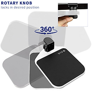 VIVO Clamp-on Mouse Pad Holder Platform, Adjustable Under Desk 360° Rotating Tray Rest Extension Attachment, up to 2 inch Desktops, White, MOUNT-MS01AW