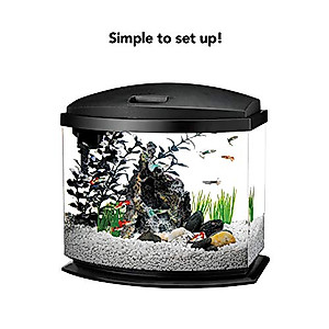 Aqueon LED Minibow Aquarium Starter Kit with LED Lighting, 5 Gallon, Black