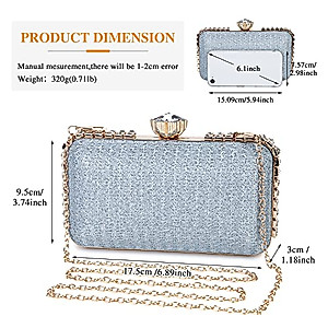 UBORSE Women Clutch Bag Glitter Evening Bag Elegant Evening Purse for Women Wedding Party Purse Handbag(Blue)