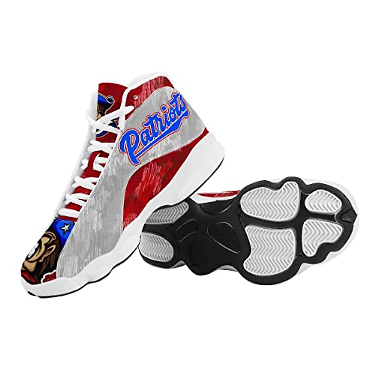 Customized Basketball Shoes with Mascot or Logo Abstract Camouflage Design and Optional Custom Text